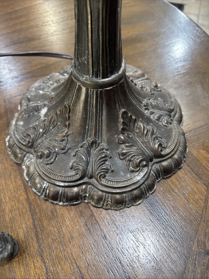 Vintage Tiffany Style Lamp Base 20”, Original Finial Cap Also Included ...