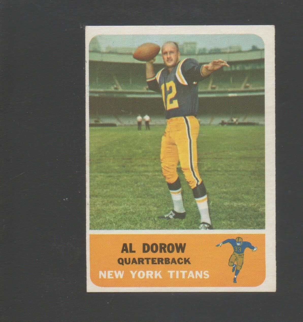 1962 Fleer Football Card #57 Al Dorrow-New York Titans Ex Mint Card | eBay