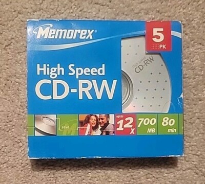 Memorex High Speed CD-RW 5 Pack 700 MB 80 Minutes | eBay