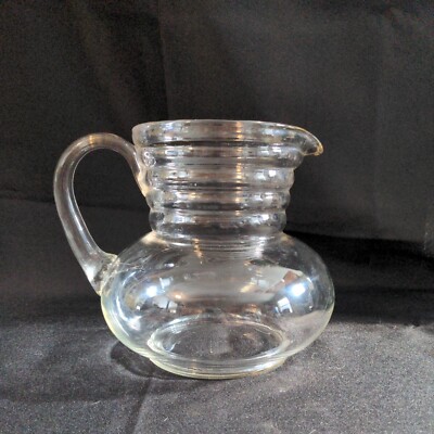 Dunbar Flint Glass, Ringed Glass Pitcher Vintage '30's Art Deco,MCM ...