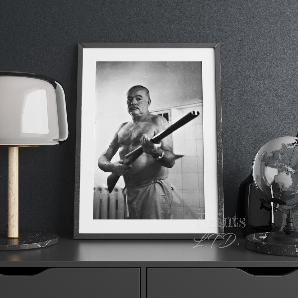 Ernest Hemingway With His Shotgun Rifle Premium Art Print | eBay
