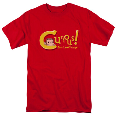 Curious George Curious T Shirt Mens Licensed Cartoon Merchandise Red | eBay