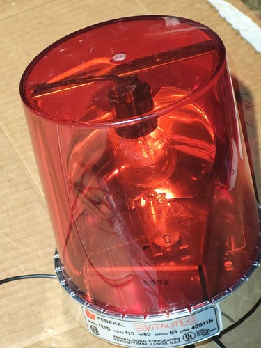 Federal VITALITE 121S Amber Rotating Revolving Light Beacon 110 VAC ...