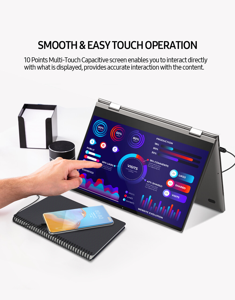 UPERFECT X 14.0" Portable USB C HDMI Touch Monitor LAPDOCK FOR SAMSUMG ...