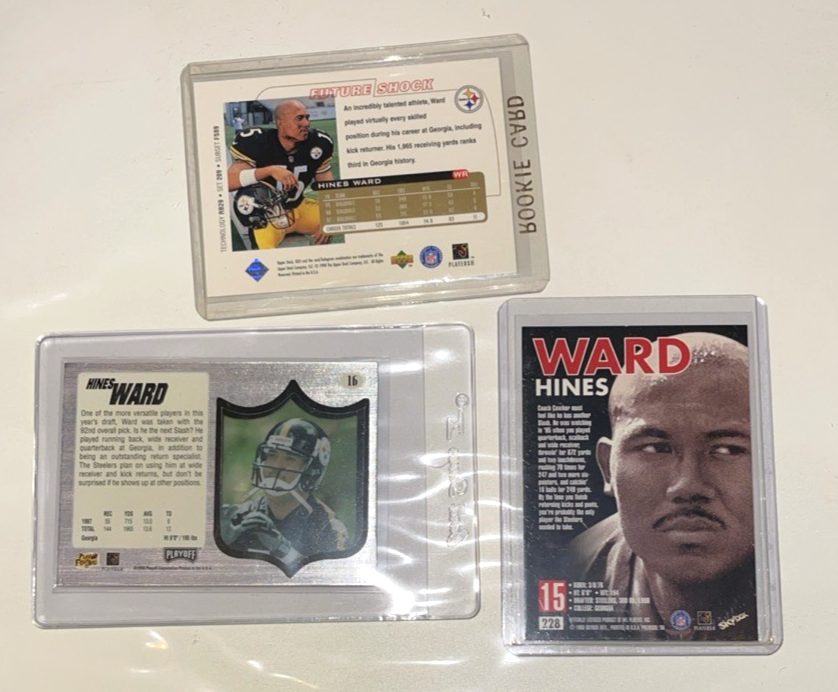Hines Ward rookie card lot Skybox Premium, Absolute SSD, Upper Deck ...
