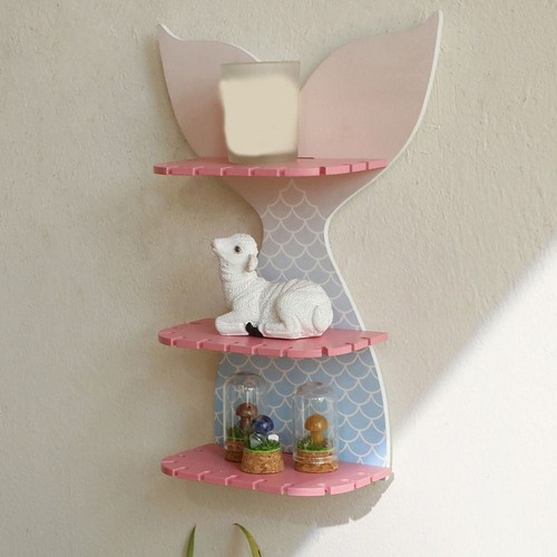 Wall Mounted 3 Tier Mermaid Tail Wall Shelf Farmhouse | eBay Australia