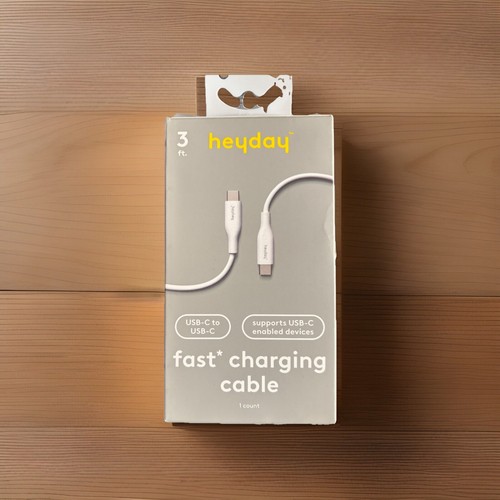 Heyday Fast 3’ Charging Cable USB-C for iPhone/iPad - White - NEW | eBay