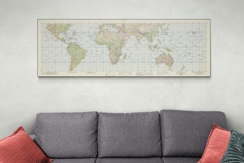 1968 NASA Apollo 7 Mission Trajectory Path Flight Planning Map Fine Art ...