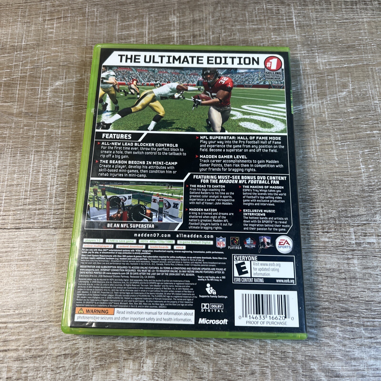 Madden NFL 07 Hall of Fame Edition Xbox 360 - Complete CIB 14633166200 ...