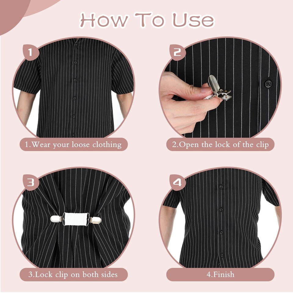 2Pcs Dress Clips Back Cinch, Waist Cincher Clip, Sweater Clip, Shawl ...