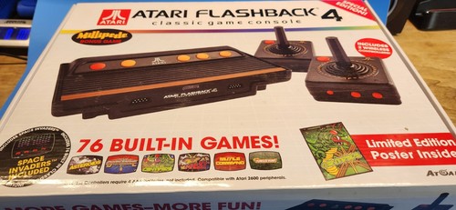 New Atari Flashback 4 Console System: 76 Games & Vintage Poster ...
