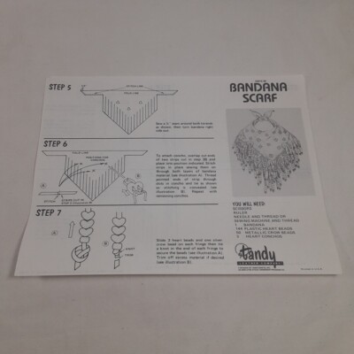 Vintage Tandy Leather Company Bandana Scarf Instructions Only | eBay