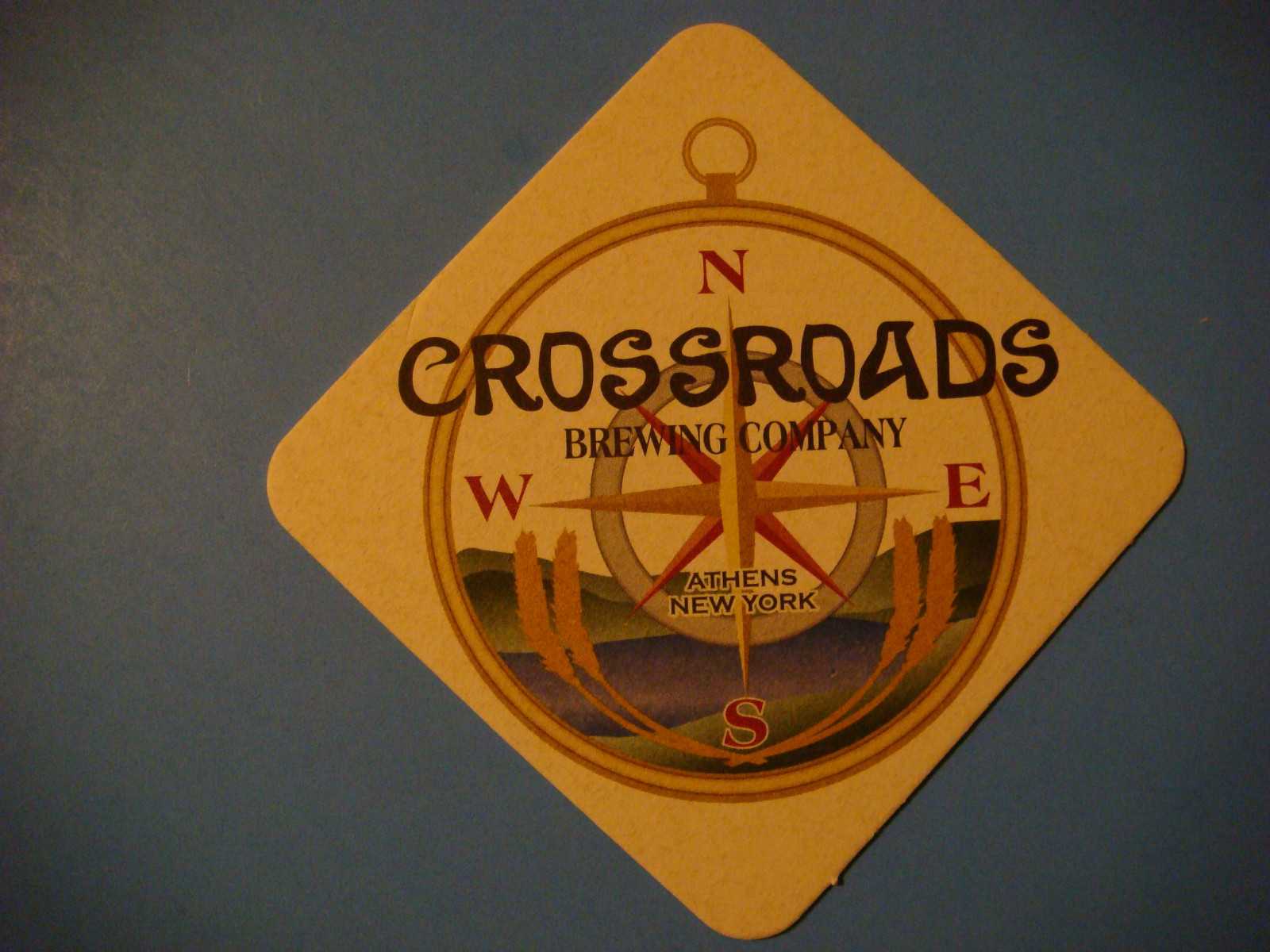 Beer Bar Coaster ~ CROSSROADS Brewing Co ~ Athens, NEW YORK Since 2010 ...