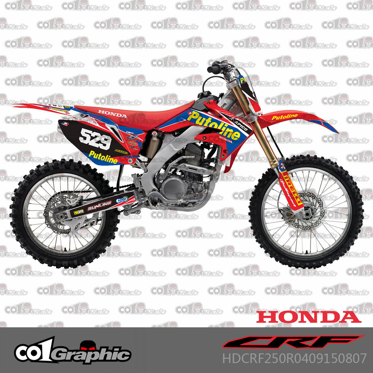 GRAPHICS DECALS STICKERS KIT FOR HONDA CRF250R 2004 2005 2006 2007 2008 ...