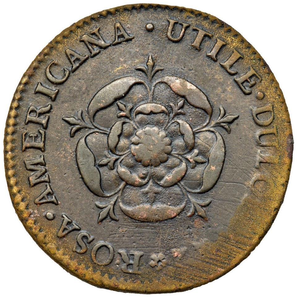 1722 B-116 UTILE DULCI Rosa Americana Penny Colonial Coin | eBay