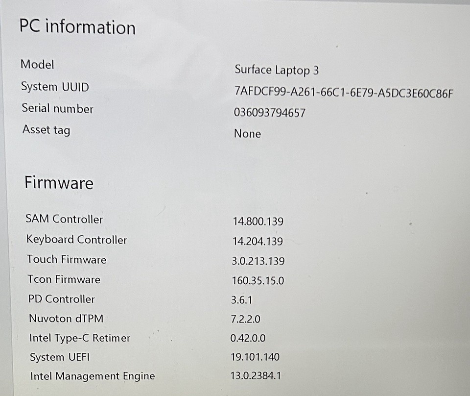 Microsoft Surface 3 Touch 15" Laptop 1872 Intel I5 QuadCore 8GB 256GB ...