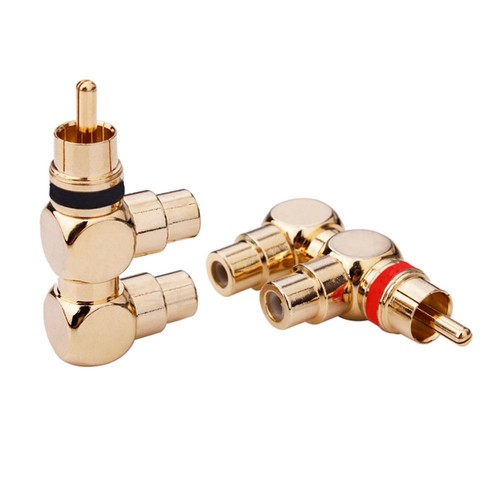 2pcs Gold Plated Plug 1 Male to 2 Female AV Audio Video Splitter ...