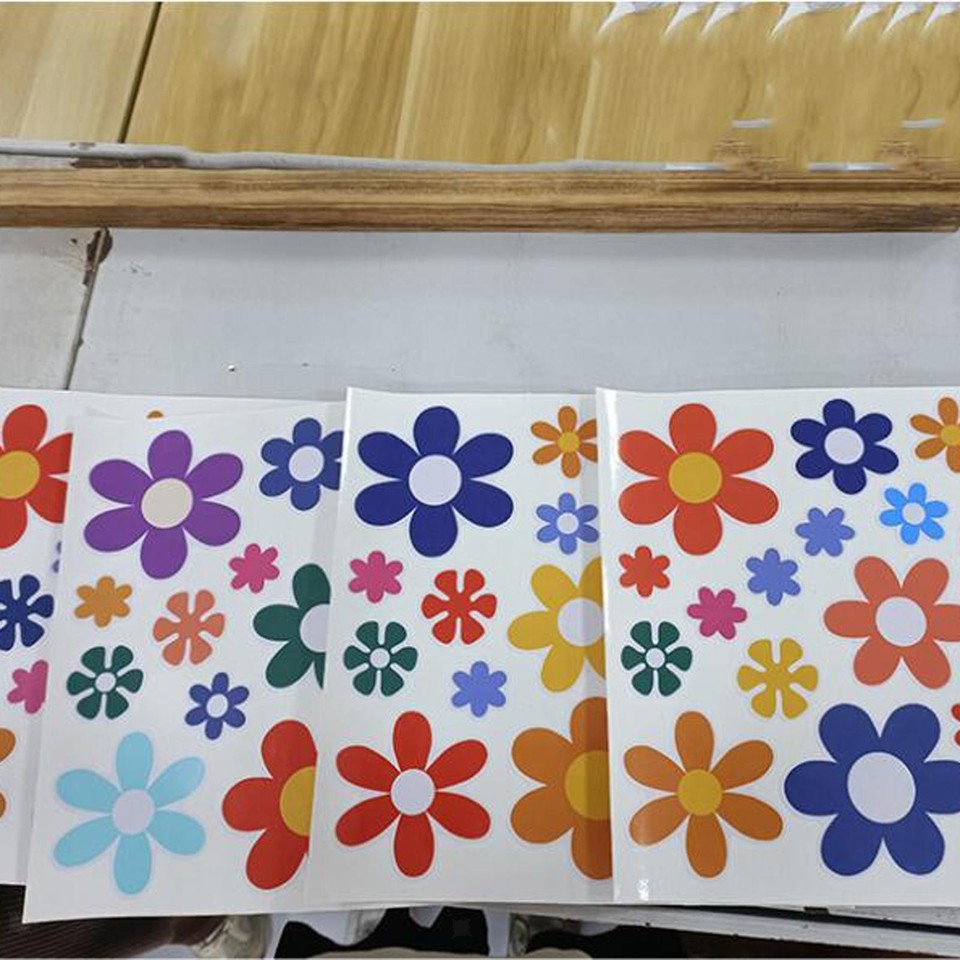 4x Daisy Wall Decal, Flower Wall Sticker Decorative Art Aesthetic ...