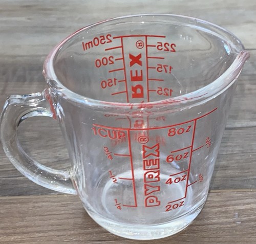 Vtg Pyrex Measuring Cup 1 cup/250ml Red Letter D Handle #508 USA | eBay