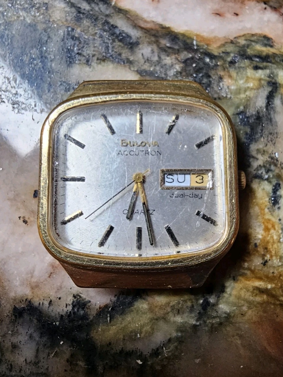 Vintage Bulova Accutron Day Date TV Dial Watch Gold … - Gem