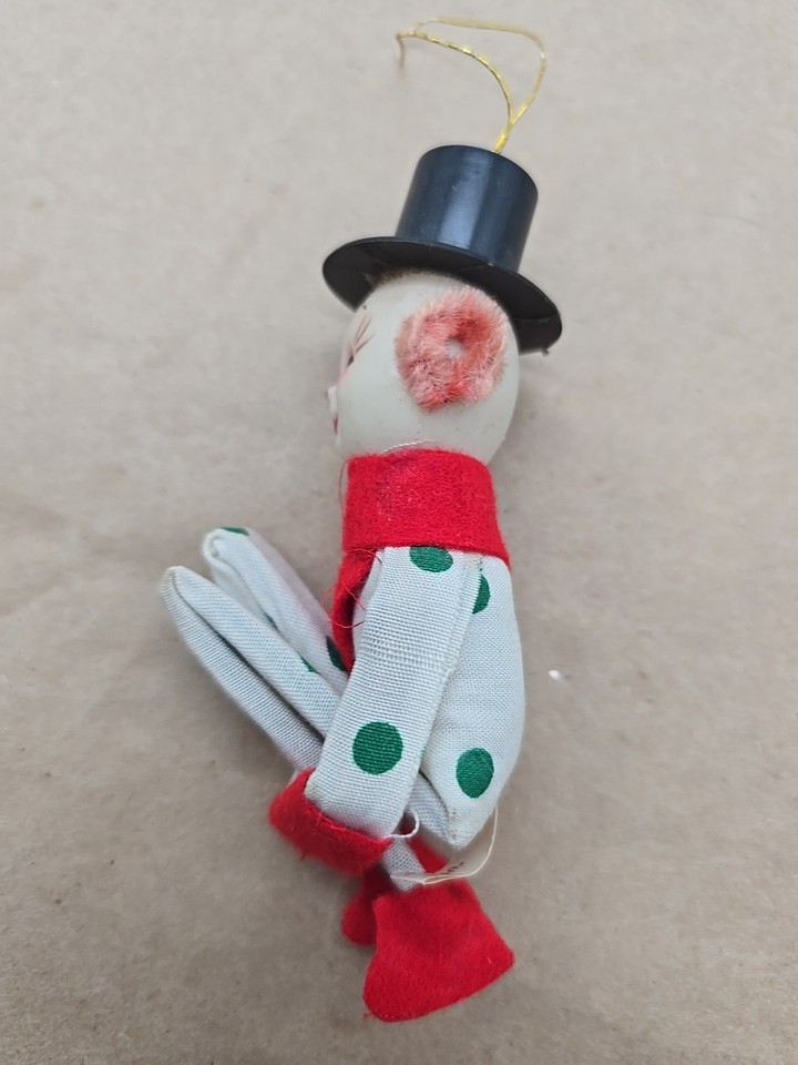 vtg-Japan Polka Dot Snowman Elf Pixie Knee Hugger w/Top Hat- Paper ...