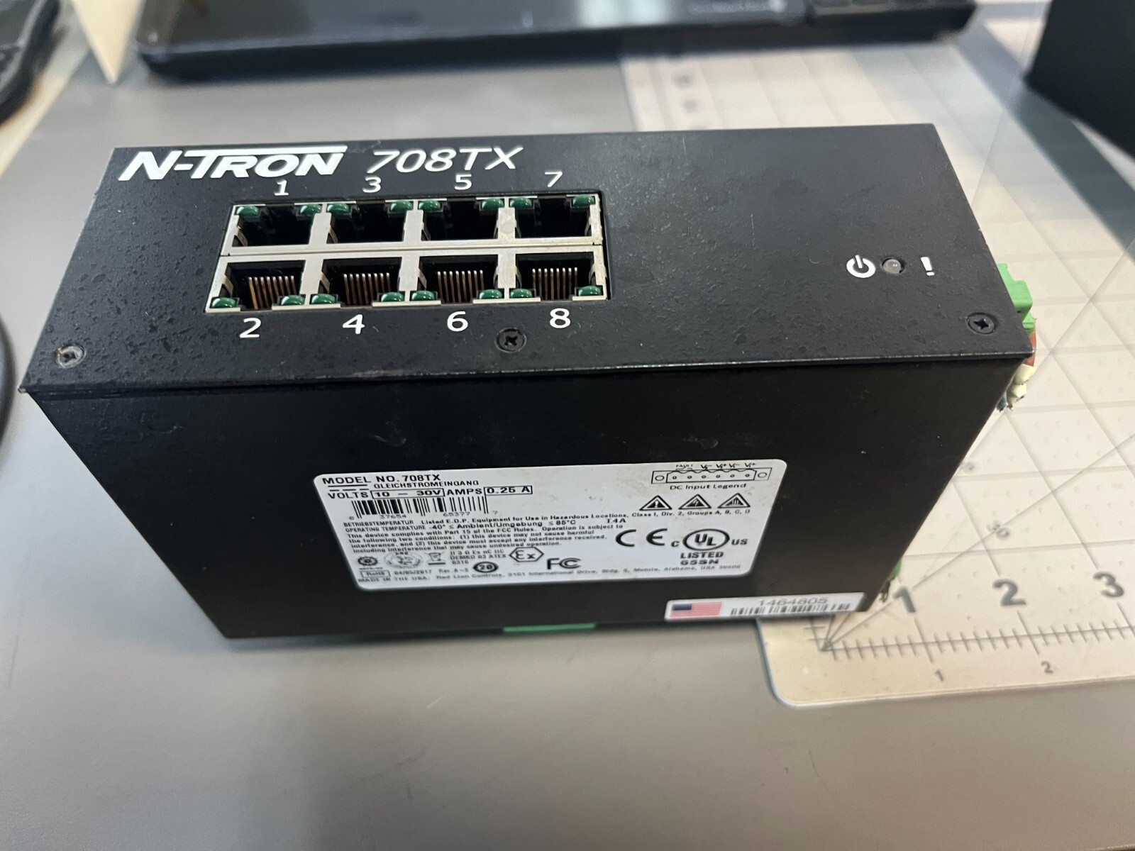 N-TRON 708TX 8 Port Industrial Ethernet Switch 10-30v | eBay