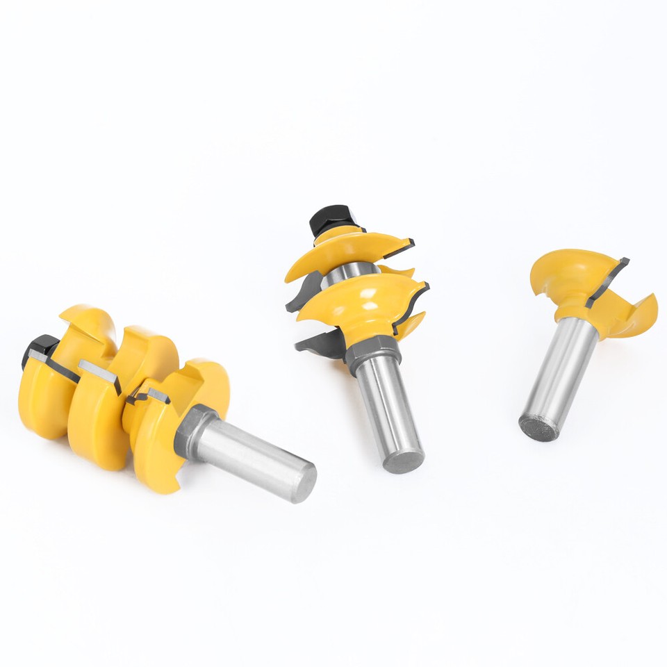 3PCS 1/2" Shank Entry Interior Tenon Door Router Bit Set Woodworking ...