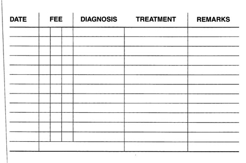 Chiropody Patient Record Cards - Pocket Size - Podiatry Feet Record ...