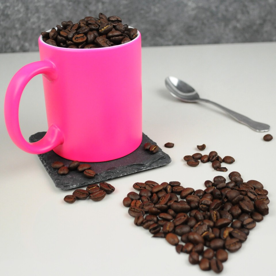 4 x Neon Bright Fluorescent Large 310ml Ceramic Coffee or Tea Mug Cup ...