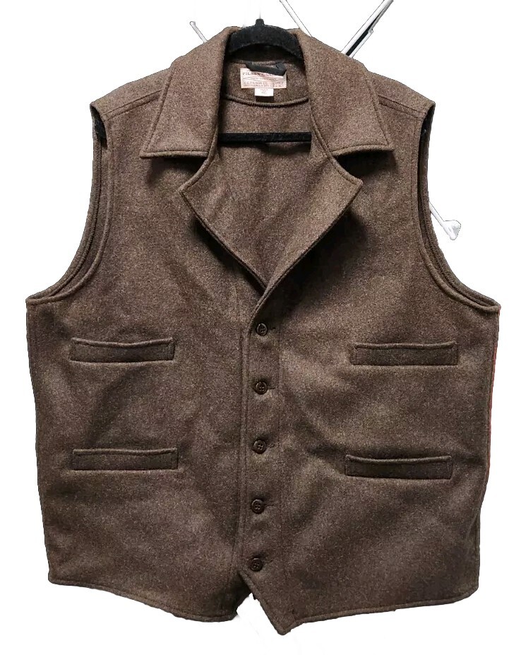 CC Filson Mackinaw Wool Western Vest USA 24 Men's XXL… - Gem