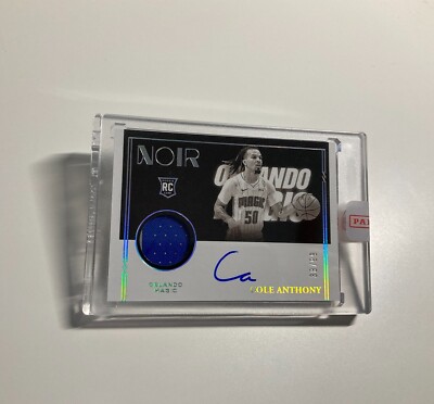 Cole Anthony 2020-21 Panini Noir Black & White Rookie Patch Auto Card ...