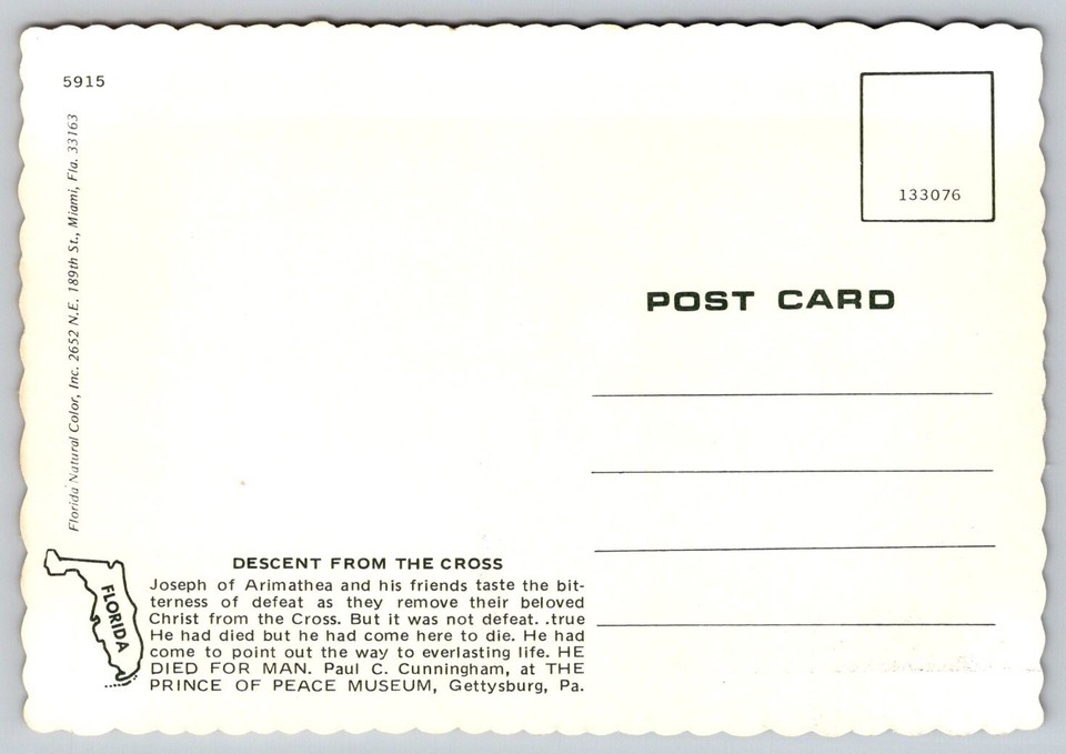 Descent From The Cross, The Prince Of Peace Museum Jesus Postcard UNP ...