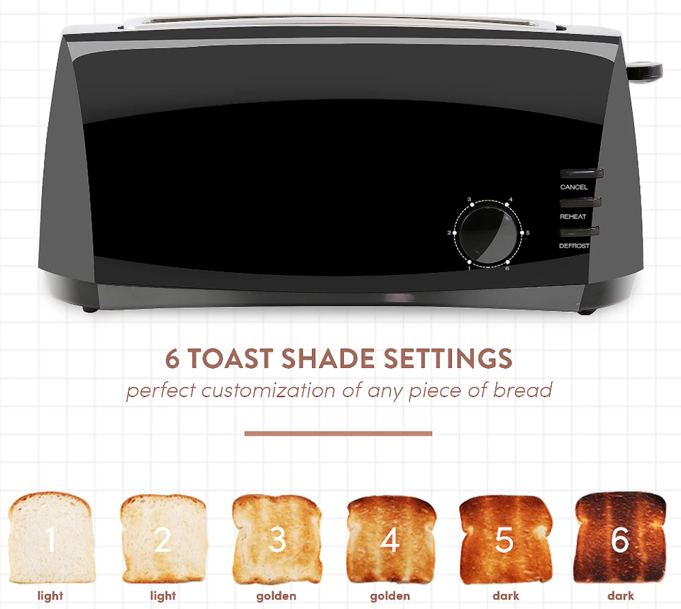 Elite Gourmet 4-Slice Long Slot Toaster Cool Touch Design – Free ...