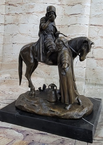 Arabian Man on Horseback Bronze Sculpture Statue Arab Horse Rider by ...