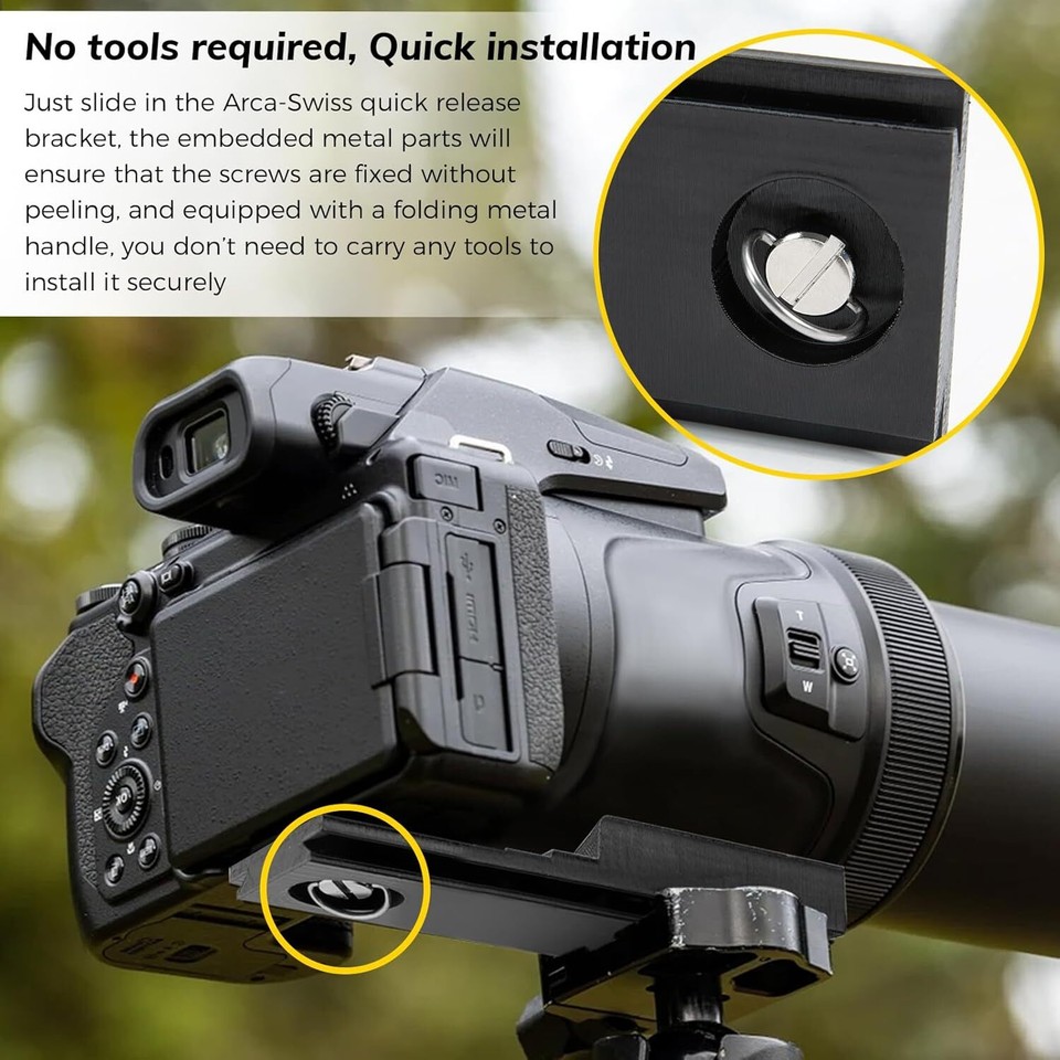 3D Printing for Nikon P1000 Quick Release Plate, for Nikon P1000 ...