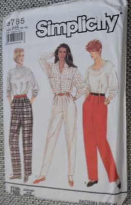 Simplicity 9785 Misses Pants W/ Leg Variations Pattern Sz 6-8-10-12-14 ...