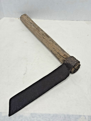 Antique Froe Hand Forged Shingle Shake Splitting Woodworking w/Wooden ...