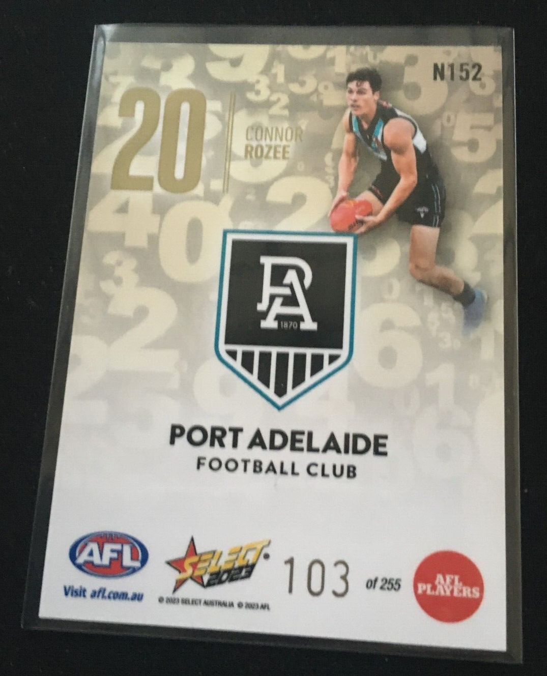 2023 AFL SELECT PORT ADELAIDE N152 NUMBERS CONNOR ROZEE #103/255 | eBay