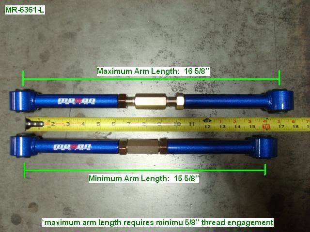 MEGAN 2pc Adjustable Rear Lower Control Arm for Accord 90-97 CB7 CD5 ...