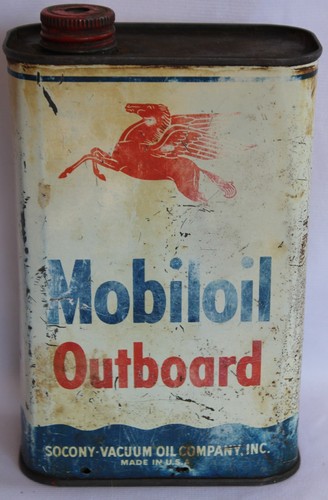 VINTAGE MOBIL OIL MOBILOIL OUTBOARD OIL CAN-EMPTY USA | eBay