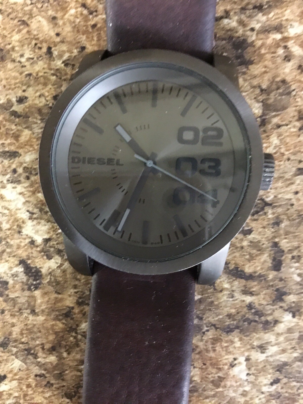 Mens Diesel Watch, Only The Brave, Model Dz-1467, Gunmetal, Brown ...