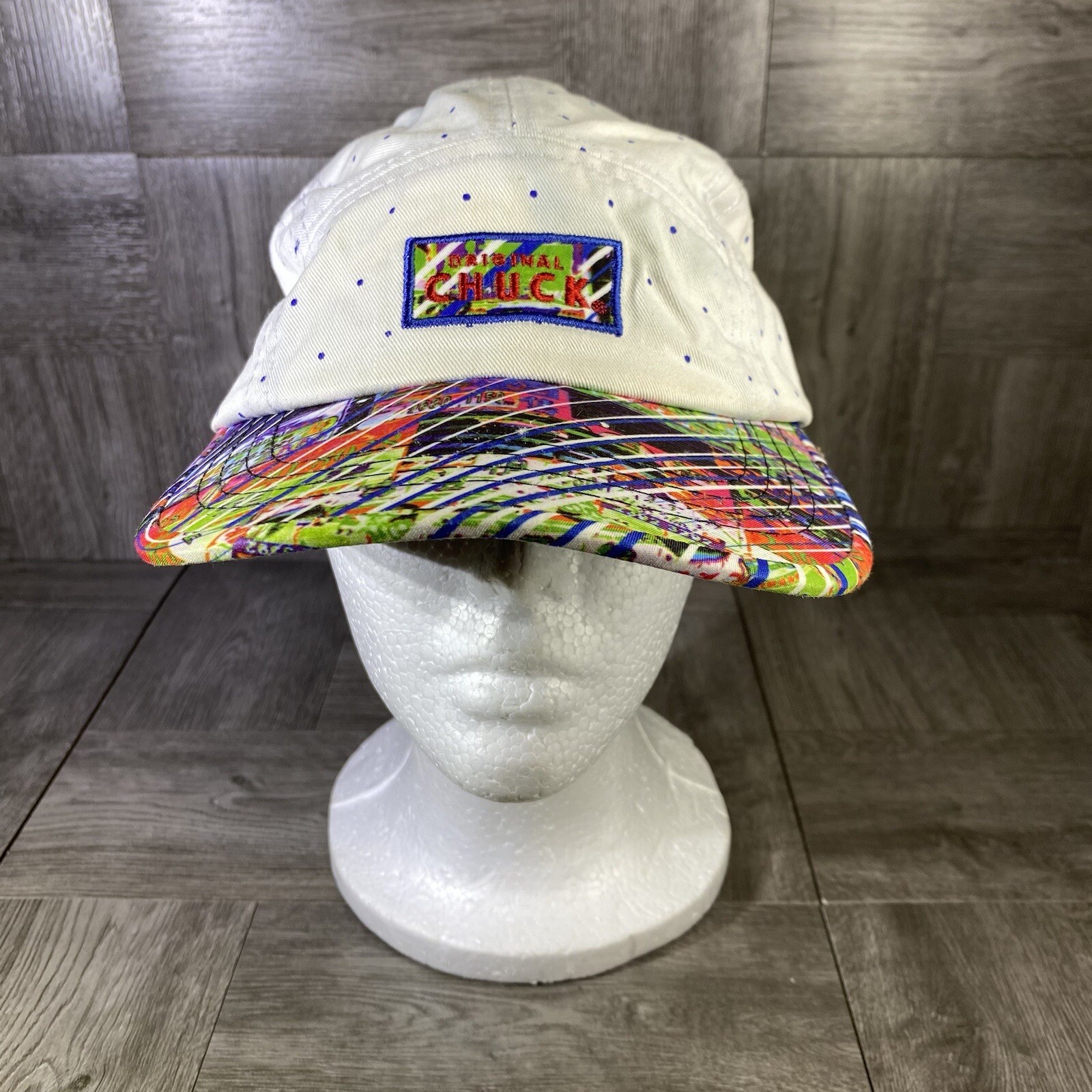 Original Chuck Logo Hat Cap White/Blue Polka Dot Colo… - Gem