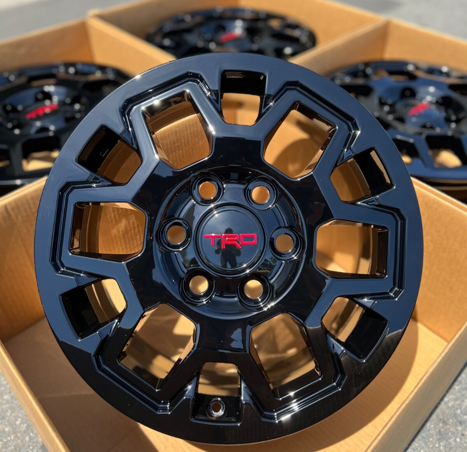 17” TOYOTA TACOMA TRD FACTORY OEM WHEELS GLOSS BLACK RIMS SET OF 4 2024 ...
