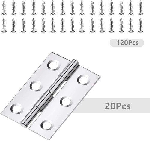 20Pcs Stainless Steel Folding Hinge 2 inch Door and Window is Silver | eBay