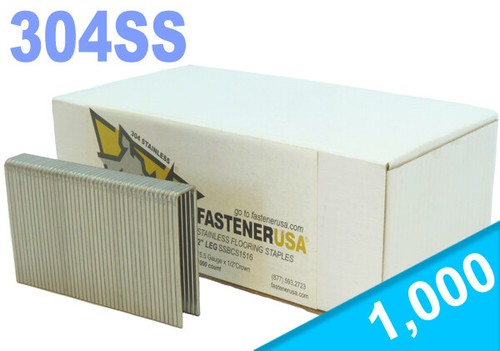 2" HARDWOOD FLOORING STAPLES SSBCS1516 304 STAINLESS 1M Box | eBay