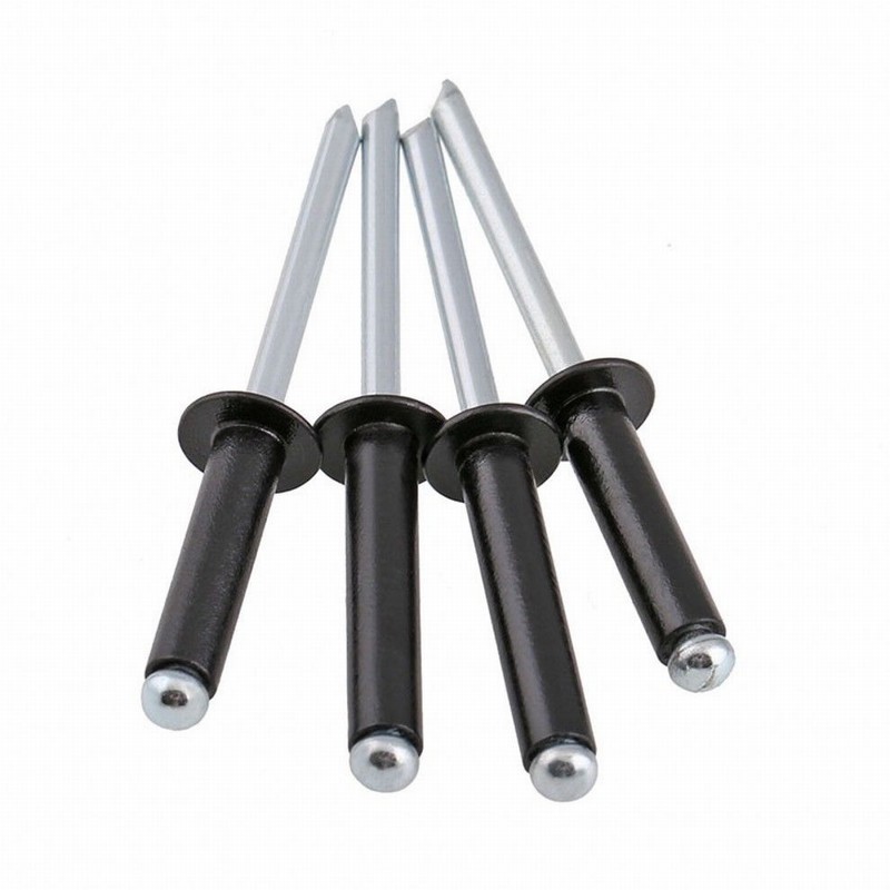 5/10/50pcs Black Aluminium Dome Head Open Blind Rivets Size M2.4 M3.2 ...