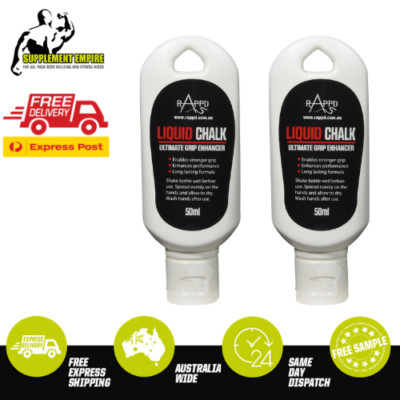 2 X RAPPD Liquid Chalk 50ML WEIGHT LIFTING CLIMBING POLE DANCING Twin ...