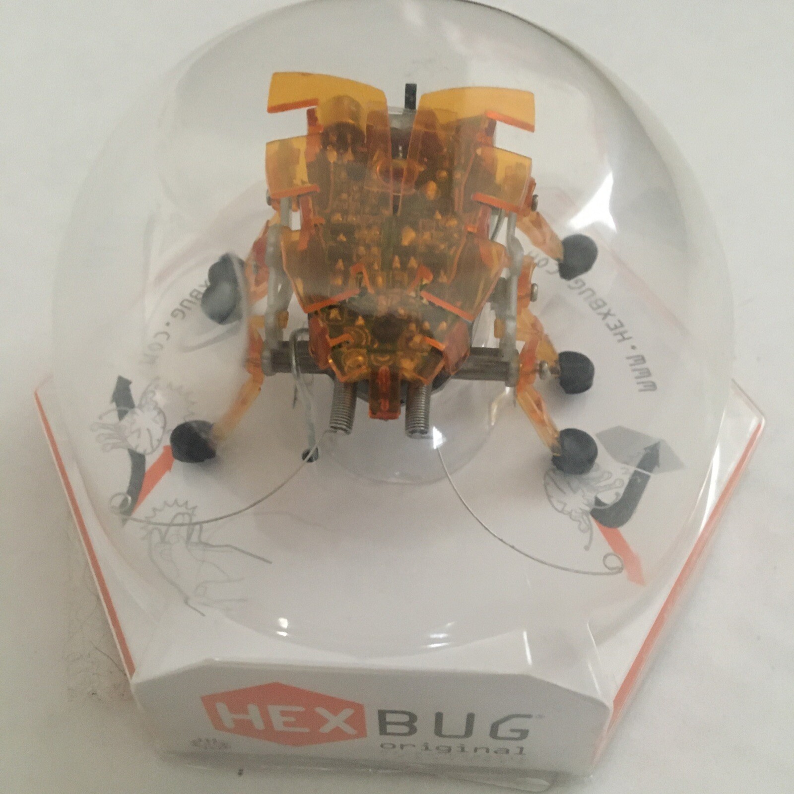 Hex Bug Original Orange Robotic Bug Battery Powered Crawling 6 Leg ...