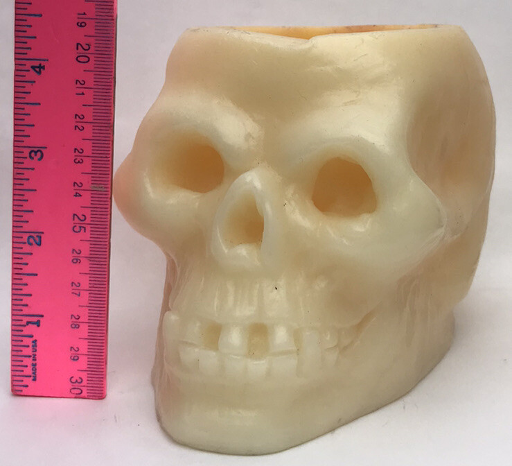Wax Skull - Vintage - Candle Holder - Seance Party Decor - Costume ...