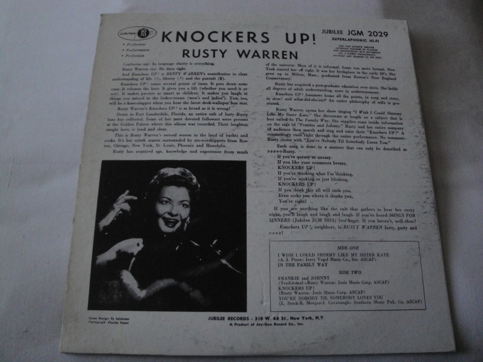Knockers Up RUSTY WARREN VINYL LP ALBUM JUBILEE RECORDS | eBay